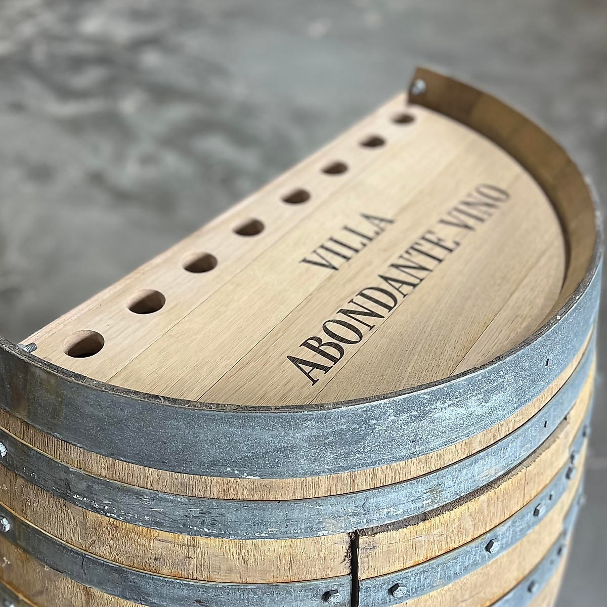 1/2 Wine Barrel Storage Cabinet