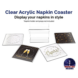 6 Pack Clear Acrylic Coasters Bar Decor Table Protection That Holds Cocktail Napkins by Marketing Holders