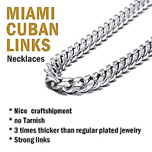 Hip Hop Men Necklace Curb Cuban Chains 20inch 10MM Neck Chain Mens Gifts for Mens