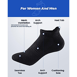 IDEGG 8 Pairs Ankle Performance Athletic Running Socks Low Cut Sports Tab Socks for Women and Men