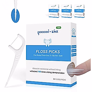 Flossers for Adults- Tooth Picks Flossers with Bristles, One End is Super Soft Floss Sticks, The Other End is Floss Brush, No Break & No Shred Floss, with Box Floss Pick Dispenser (150)