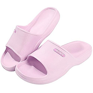 Soft Sandals Slides for Women Men Lightweight Beach Pool Shower Shoes Bathroom Slippers, Pink