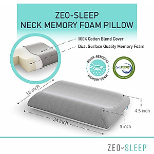 Reversible Plus+ Memory Foam Pillow Multipe Function- Widen Desgin Neck Contour Cervical Orthopedic Pillow- Firm Pillow for Back, Stomach and Side Sleepers - Pillow for Neck and Shoulder Pain