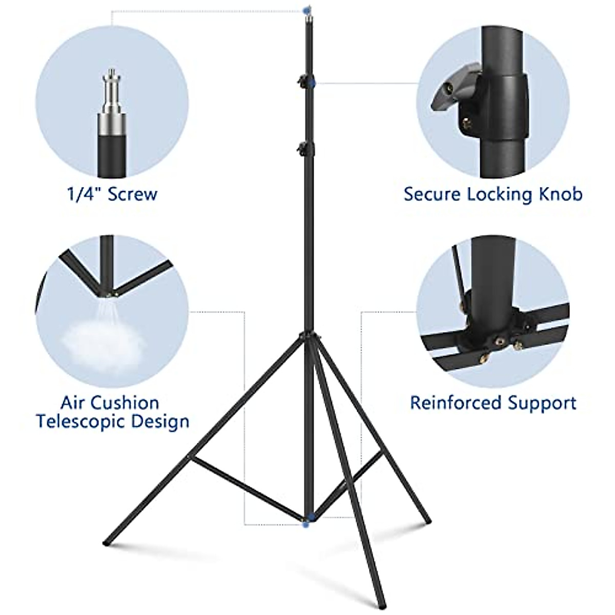 13ft Heavy Duty Light Stand Photography, Sdfghj Air Cushioned 13'/160inch/400cm Sky High Tripod Lighting Stand with Case for Gimbal Stabilizer Video Camera Sports Shooting Studio LED Ring Light Flash