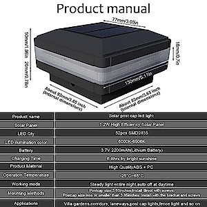 Solar Post Lights Outdoor, 4x4 Post Solar Lights Fits 4x4 5x5 6x6 Wood Post, Fence Post Solar Lights 160 LM IP65 Waterproof, Solar Deck Post Lights for Patio Garden Decor Landscape Lighting