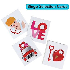 Iconikal Valentine's Day 32 Player Bingo Game Set Classroom Group Activity Fun Interactive Learning School Plus Bonus Game