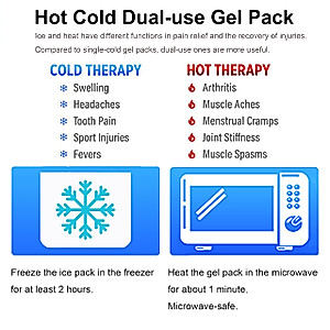 Koo-Care Large Flexible Gel Ice Pack for Injuries Reusable Hot Cold Compress - Fit for Shoulder Arm, Back, Hip, Knee, Shin, Foot Pain Relief, Swelling, Physical Therapy (L, 11" x 14") Pack of 2