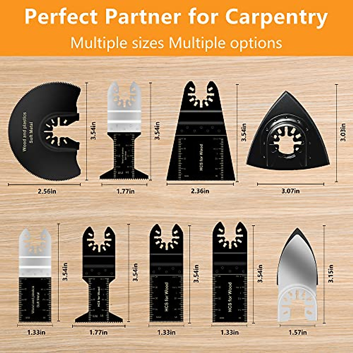 50 Pack Oscillating Saw Blades, Universal Quick Release Multi Tool Blades Kits, Sanding Set, Multitool Blades Fit for Black & Decker Porter Cable Dewalt Chicago Rockwell Makita Craftsman