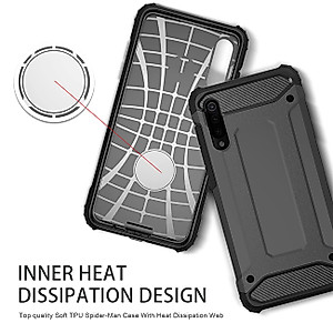 DFTCVBN Phone Case for Huawei P30 Case, ELE-L29 ELE-L09 with HD Screen Protector, Dual Layer Protective Slim Hybrid Cell Phone Cover Shockproof Cases for Huawei p30 Black