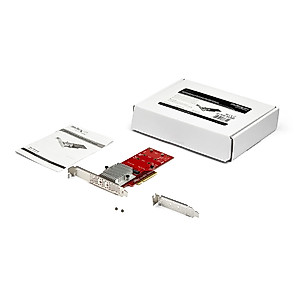 StarTech.com Dual M.2 PCIe SSD Adapter Card - x8 / x16 Dual NVMe or AHCI M.2 SSD to PCI Express 3.0 - M.2 NGFF PCIe (M-Key) Compatible - Supports 2242, 2260, 2280 - JBOD - Mac & PC , TAA (PEX8M2E2)