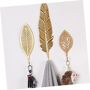 CAXUSD 7pcs Metal Wall Hooks Country Decor Iron Key Hook Rustic Decor Gold Leaf Wall Art Metal Signs Retro Decor Hat Hooks Country Hats Household Coat Hook Multifunction Robe Wrought Iron