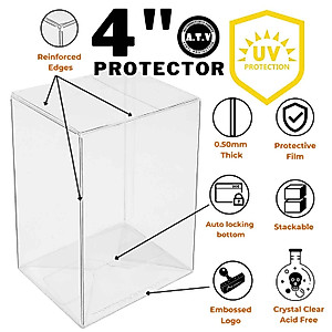 ATV Store Premium Pop Protector UV 4" Reinforced Edge 0.50mm Pack of 20 (Figure Not Included)