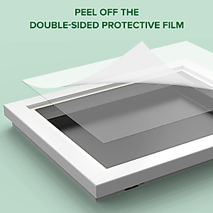 Hsypti Kids Art Frame, White, 8.5 x 11 inches (with Mat), 9 x 12 inches (without Mat), Modern, Plastic, Single Picture Frame, Rectangular, Space Theme, Easy Picture Change, Wall Mount or Tabletop