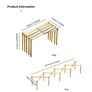 YEZILUU 2Pcs Gold Stainless Steel Plate Rack, Glass lid Plate Organizer, Displayable Collapsible Pot lid Plate Premium Display Rack, Kitchen Essentials.