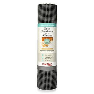 Con-Tact Brand Grip Premium with Microban Non-Adhesive Contact Shelf and Drawer Liner, 20" x 4', Graphite, 6 Rolls