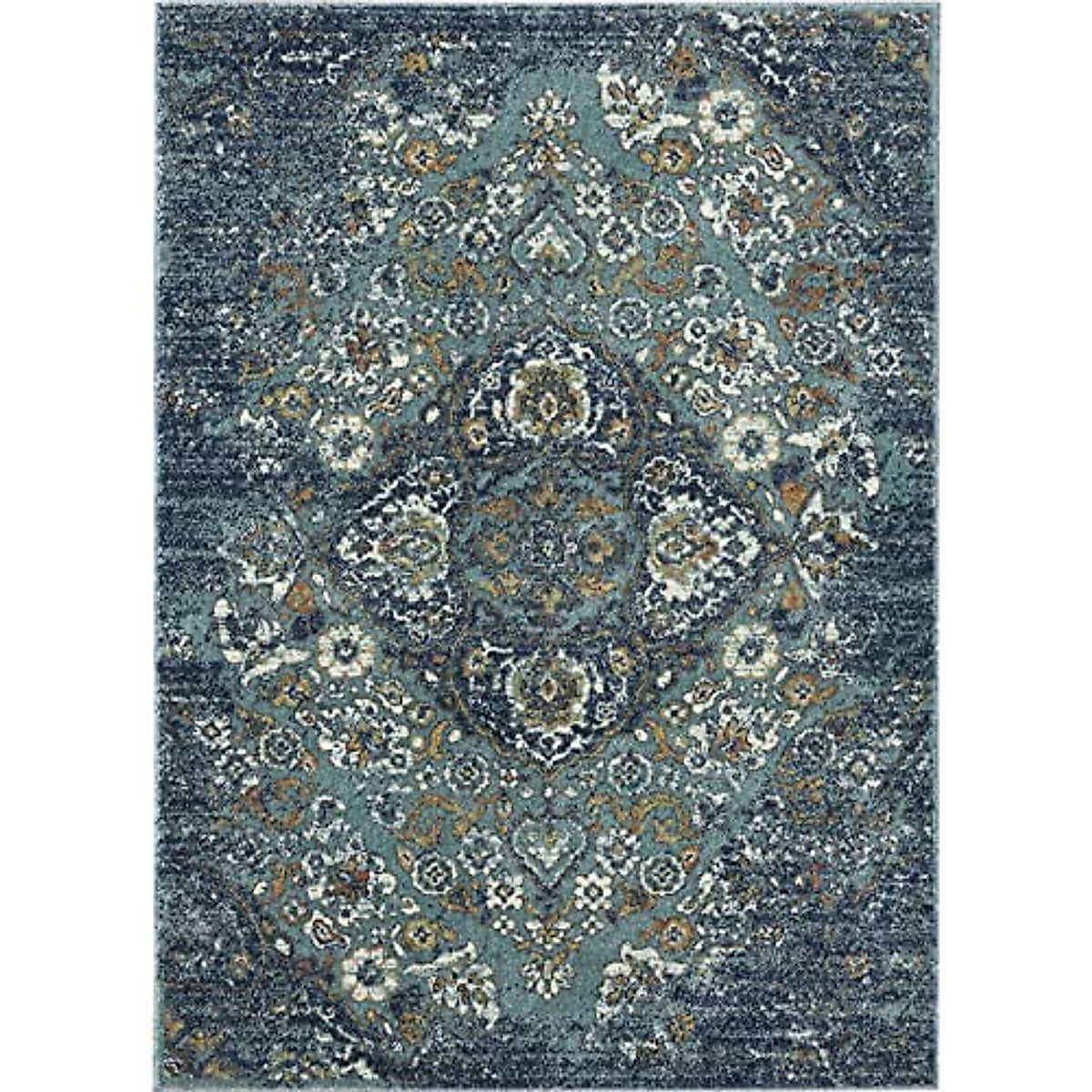 Oriental 4620 Floral Marine Blue Area Rug