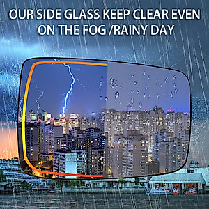 Passenger Right Side Heated Mirror Compatible with 2009-2018 Dodge Ram 1500, 2500 Mirror Glass - Exterior Side View Convex Mirror - Replace# 68079362AA, 68050298AA