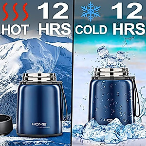 Soup Thermo Food Jar for Hot & Cold Food for Kids Adult, 32 oz Set Soup Thermo Hot Food Containers for Lunch, 2 Pack Insulated Food Jar with Spoon