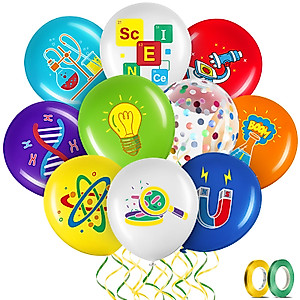 Capoda 60 Pieces Science Party Balloons decorations Science Latex Balloons Science Themed Latex Birthday Balloons for Little Scientist Science Party Supplies Favors Chemistry Laboratory Decorations