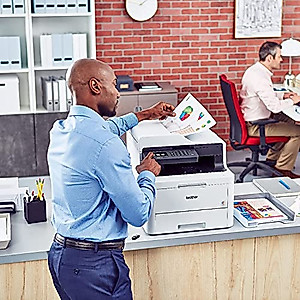 Brother MFC-L3770CDW Wireless Color All-in-One Laser Printer, Auto 2-Sided Printing, 3.7 Inch Color Touchscreen, Print Scan Copy, 30-Sheet Capacity, Bundle with FLASNAKE Printer Cable