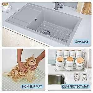 Kitchen Sink Protector Mat - 2Pack Adjustable Sink Protectors for Kitchen Stainless Steel Sink - Fast Draining Sink Mats for Bottom Of Kitchen Sink - Dishes And Glassware - Easy to Clean & Diy Cut
