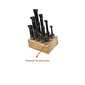 kimllier 5/8 Inch Shank Boring Bar Set C6 12 Pcs Carbide Tipped Bars Lathe Tool