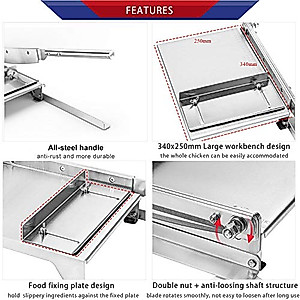 Bavnnro Meat Slicer Manual Ribs Meat Chopper Bone Cutter for Fish Chicken Beef Frozen Meat Vegetables Deli Food Slicer Slicing Machine for Home Cooking and Commercial Cooking (KD0295)