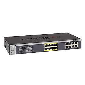Netgear JGS516PE-100NAS ProSafe Plus JGS516PE Ethernet Switch - 16 Ports - 10/100/1000Base-T - No - 2 Layer Supported - DesktopLifetime Limited Warranty