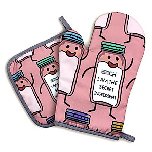 xxxch I Am The Secret Ingredient，Oven Mitts and Pot Holders Sets of 2，Funny Oven Mitt，Cute Housewarming Gift，Personalized Gifts，Friend Birthday Gift，Birthday Baking Gifts for Women
