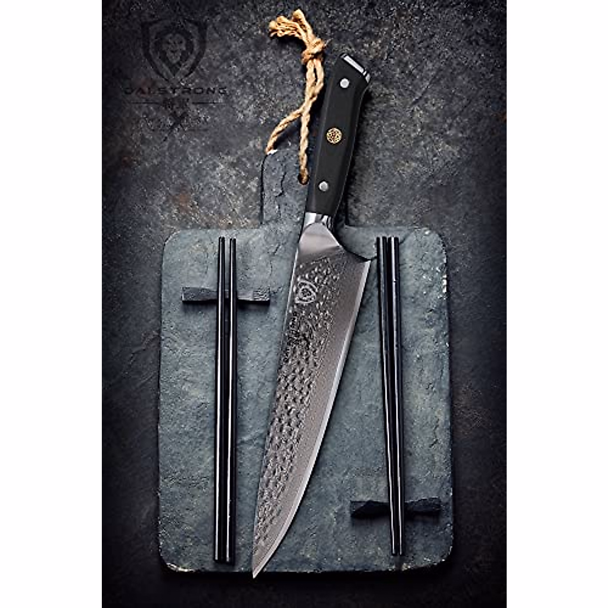 Dalstrong Shogun Series X Damascus Japanese AUS-10V Super Steel Chef Kitchen Knife with G10 Black Handle ABS, 10.25 Inches, Sheath Included
