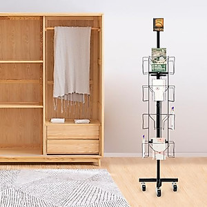 HuaShuani 16 Pockets Greeting Card Rack, Postcard Rotating Display Metal Stand, Pocket Rotating Holder, Suitable for Gift Shops, Craft shows and Supermarkets