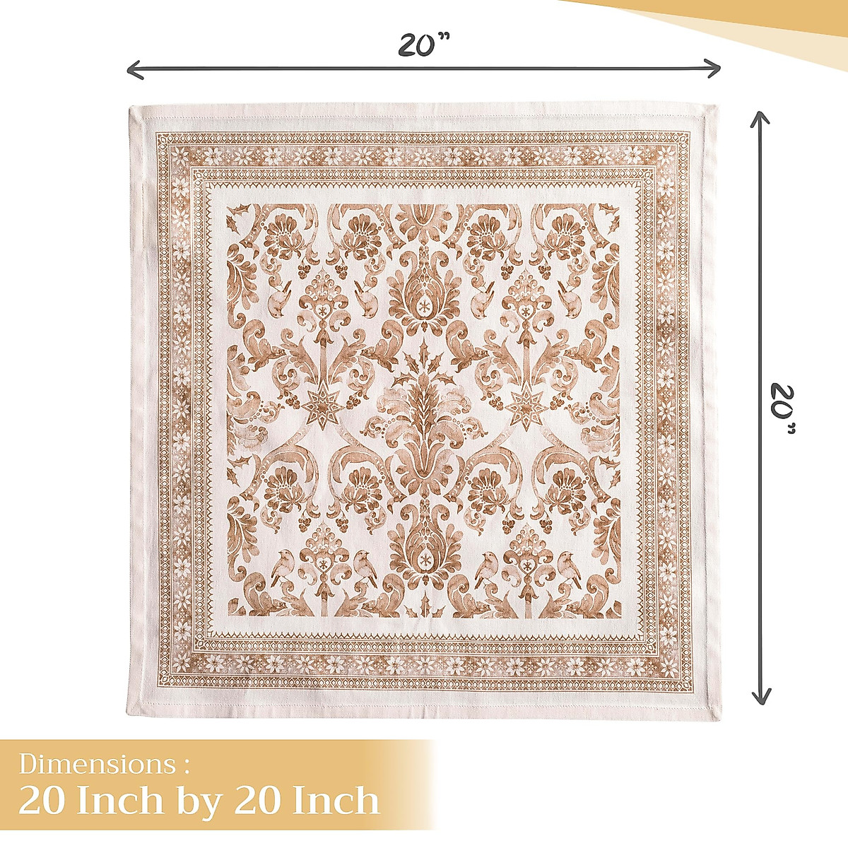 Maison d' Hermine Napkin 100% Cotton 20 Inch x 20 Inch Set of 4 Dinner Napkins, Decorative Washable Cloth Napkin for Gifts, Dining, Buffet Parties & Camping, Allure -Thanksgiving/Christmas