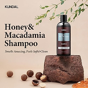 KUNDAL Natural Hair Shampoo Set [Fuzzy Navel] Ultimate Damage Hair Repair Strengthen, Nourish dry, with Honey, Argan Oil, Macadamia Oil, Free Sulfate 600ml(20.3 Fl Oz)