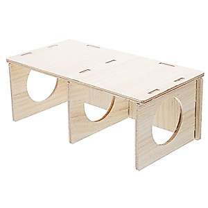 balacoo Funny Chamber Hideout Cabin and Hamsters Maze Ferret Toy Pet Hut Small Multi Clear Dwarf Compartment Window Chinchilla Hide for Squirrel Gerbil Hiding Wooden Nest Hamster