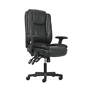 Sadie High-Back Leather Office/Computer Chair - Ergonomic Adjustable Swivel Chair with Lumbar Support (HVST331)