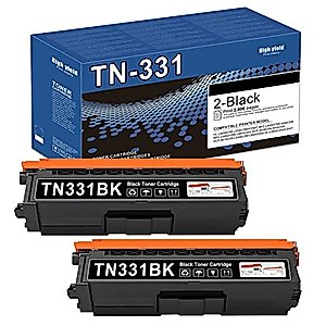 DOPHEN TN331BK TN-331 Black Toner Cartridge 2-Pack Compatible TN-331BK TN331 Black,TN331 Toner Black Replacement for HL-L8250CDN HL-L8350CDW HL-L8350CDWT MFC-L8600CDW MFC-L8850CDW