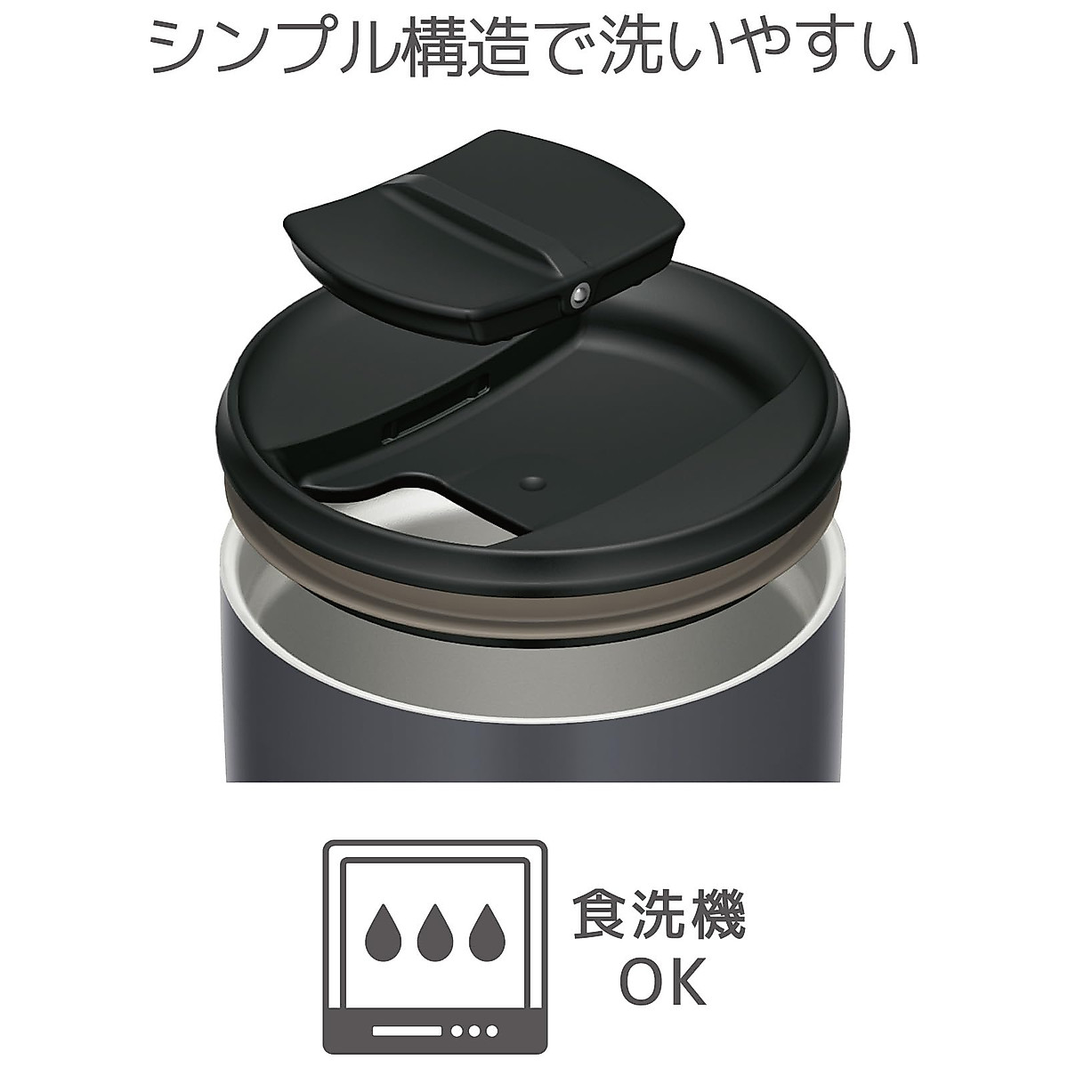 Thermos JDP-301 DGY Vacuum Insulated Tumbler with Lid, 10.1 fl oz (300 ml), Dark Gray