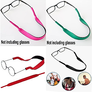 6 Pack Neoprene Glasses Straps Floating Sunglasses Eyeglass Strap Anti Slip Sports Safety Eyewear Retainer Holder for Adults Summer Water Sports Fishing Biking Hiking Rock Climbing Outdoor Adventures