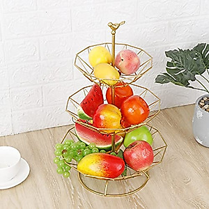 Fruit Bowl, RAUVOLFIA 3-Tier Fruit Basket Fruit Stand Holder for Kitchen, Kitchen Counter & Dining Table Organizer for Fruits Snacks Vegetables