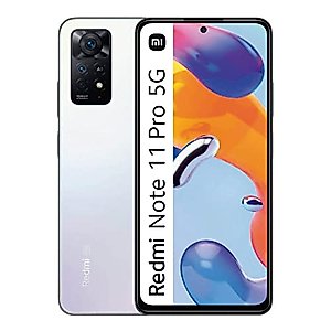 Xiaomi Redmi Note 11 Pro 5G + 4G Global Version 128GB + 8GB Unlocked 6.67" 108MP Camera Night Mode (Not Verizon Sprint Boost Cricket Metro At&T) + Extra (w/Fast Car Charger Bundle) (Polar White)