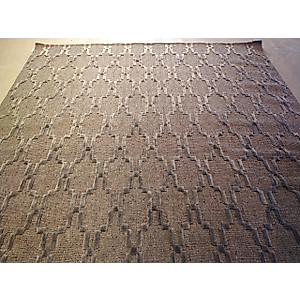 8' x 10' Gray Contemporary Rug Raised Wool and Silk Pile Handmade India #F-5659