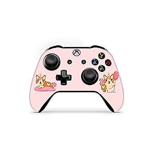 ZOOMHITSKINS Controller Skin Compatible with X1 S and X1 X, Vinyl Sticker Technology, Unicorn Dog Corgi Cute Cartoon Pink, Durable, Bubble-Free, Goo-Free, 1 Skin, Made in The USA