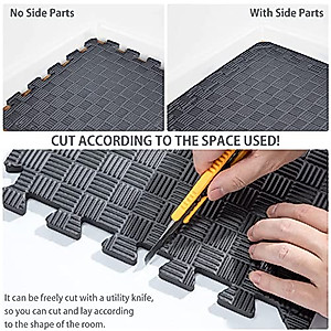 Gym Flooring Puzzle Exercise Mats: Sportneer 1/2" Thick 12" x 12" Interlocking Floor Mats EVA Foam Exercise Tiles for Home Gym Fitness Equipments with Border Waterproof Workout Anti-Slip Mat 12 Sqft