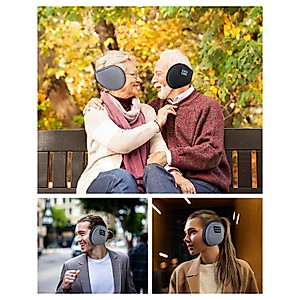 LC-dolida Bluetooth Earmuffs for Winter Women Men, Ear Warmers Headphones Ear Muffs Fluffy with Music HD Speakers Calling for Outdoor Winter Running Cycling Camping, Ice Fishing Skating, Walking Dog