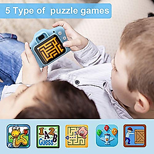 Looffy Kids Camera,Children Digital Cameras with 2 Inch IPS Screen and 32GB SD Card,HD Digital Video Cameras for Toddler, Best Birthday Gift for 3-10 Years Girls Boys (Bule)