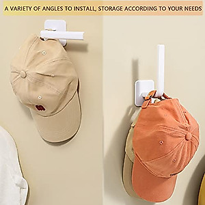 Resdenio Hat Rack for Baseball Caps - 2 Pieces Adhesive Hat Hooks for Wall, Hat Hanger Storage Cap Organizer, No Drilling Strong Hat Holder for Door, Closet, Bedroom,Office (Black)