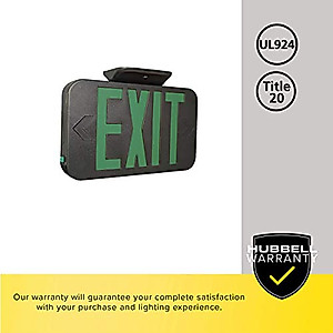 Hubbell Industrial CAGB LED Emergency Exit Sign, Black
