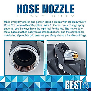 BEST Garden Hose Nozzle (HIGH Pressure Technology) - 8 Way Spray Pattern - Jet, Mist, Shower, Flat, Full, Center, Cone, and Angel Water Sprayer Settings - Rear Trigger Design - Steel Chrome Design