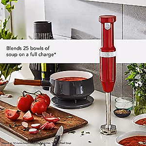 KitchenAid Cordless Variable Speed Hand Blender - KHBBV53, Empire Red
