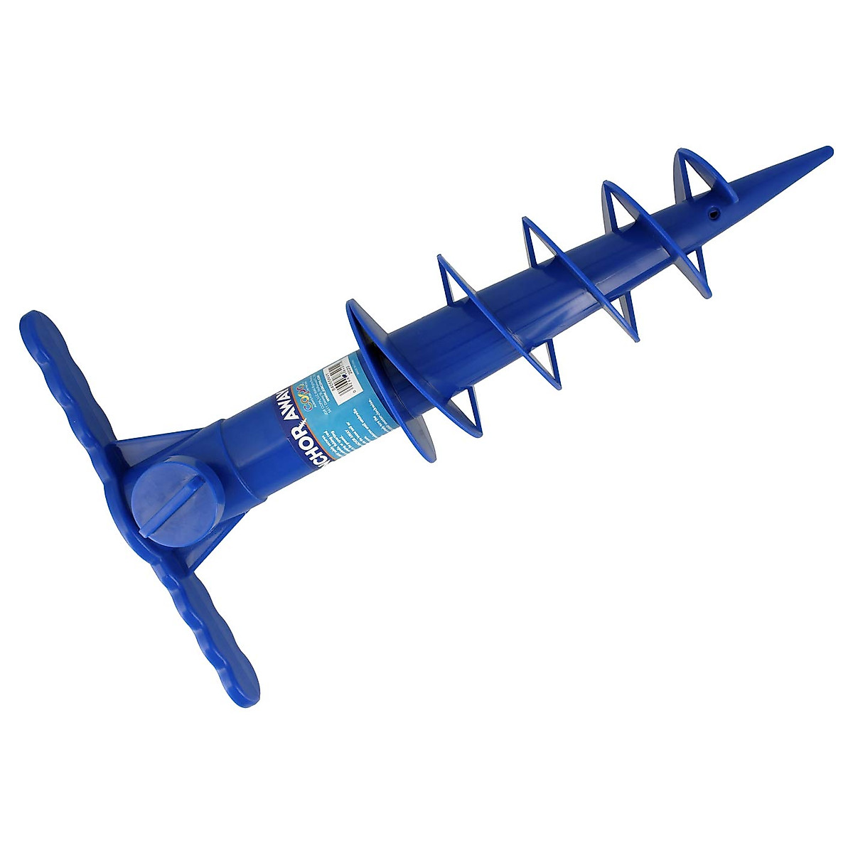 JGR Copa Beach Umbrella Anchor Sand Auger and Fishing Pole Sand Anchor (Blue)